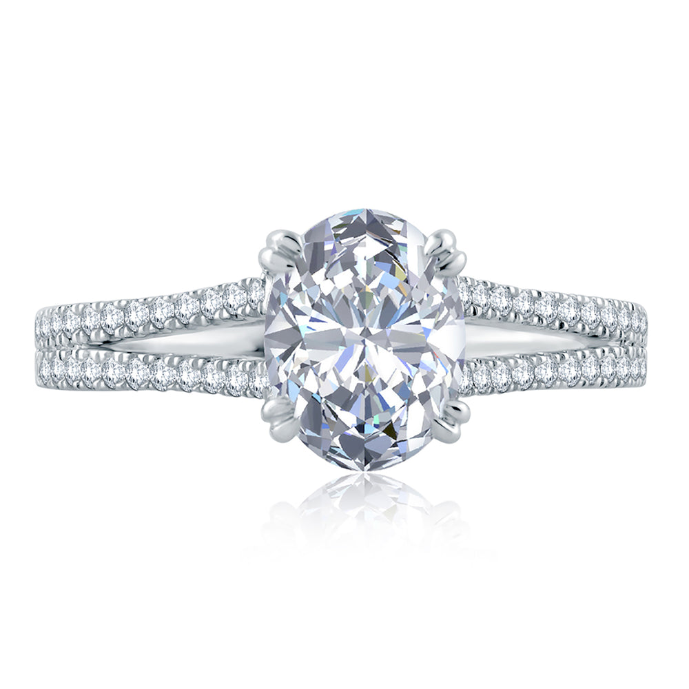 Oval Engagement Rings Split Shank